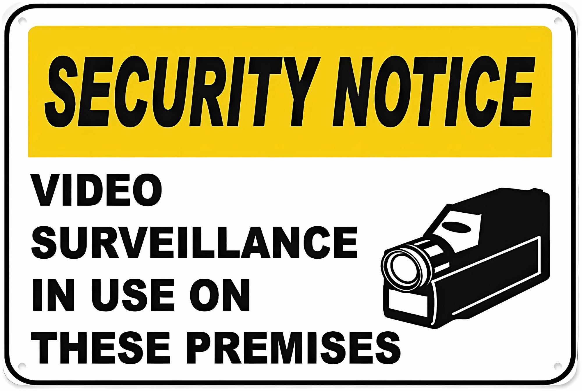 Video Surveillance In Use Sign - 8"x12" Aluminum Tin Warning Sign for ...