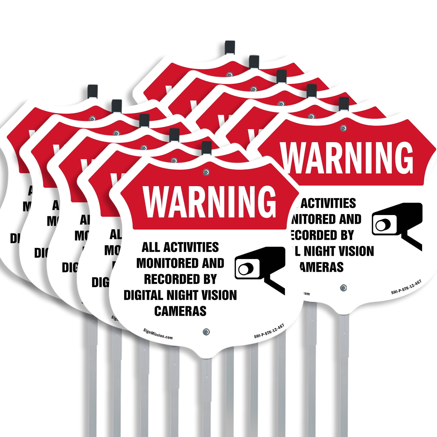 Video Surveillance Shield Label Set Warning All Activities Monitored ...