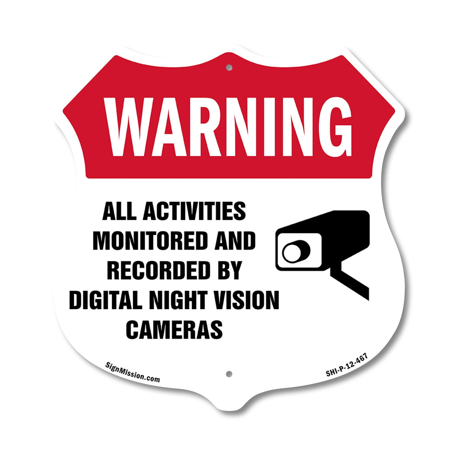 Video Surveillance Shield Label Set Warning All Activities Monitored ...