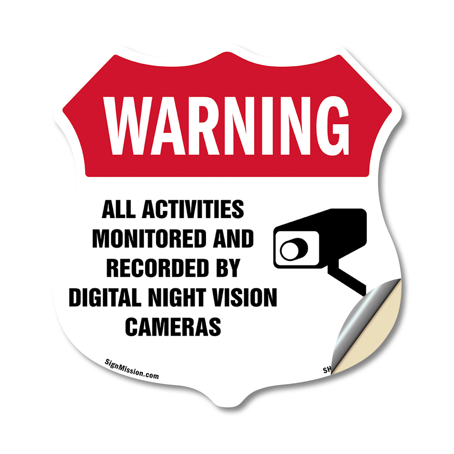 Video Surveillance Shield Label Set Warning All Activities Monitored ...