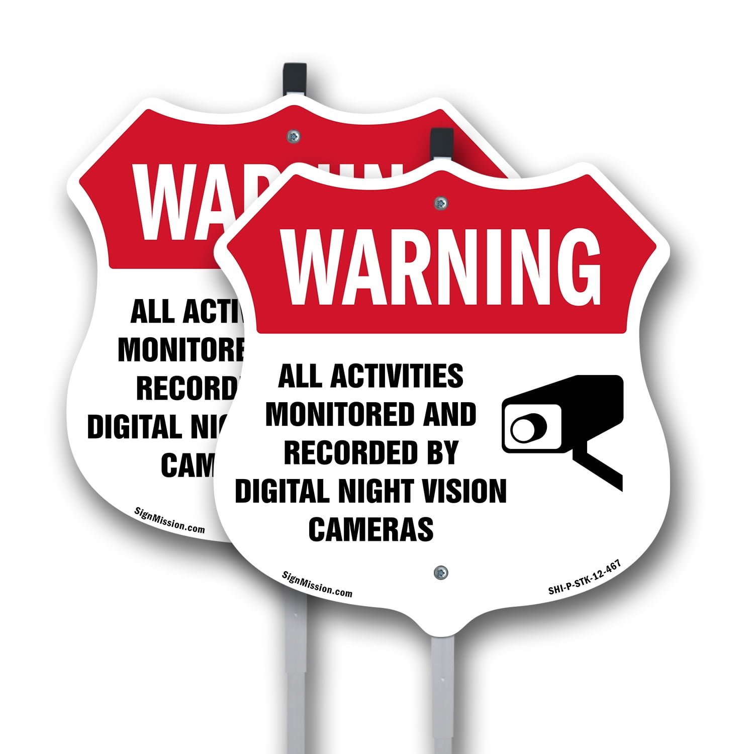 Video Surveillance Shield Label Set Warning All Activities Monitored ...