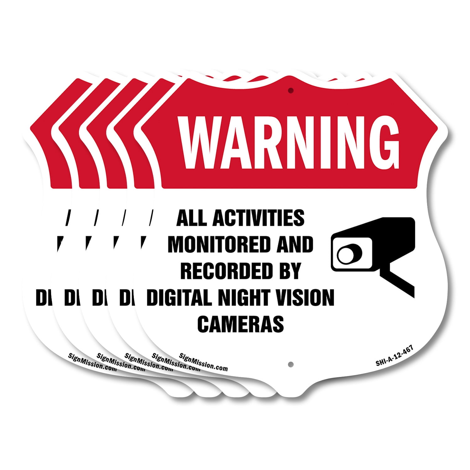Video Surveillance Shield Label Set Warning All Activities Monitored ...