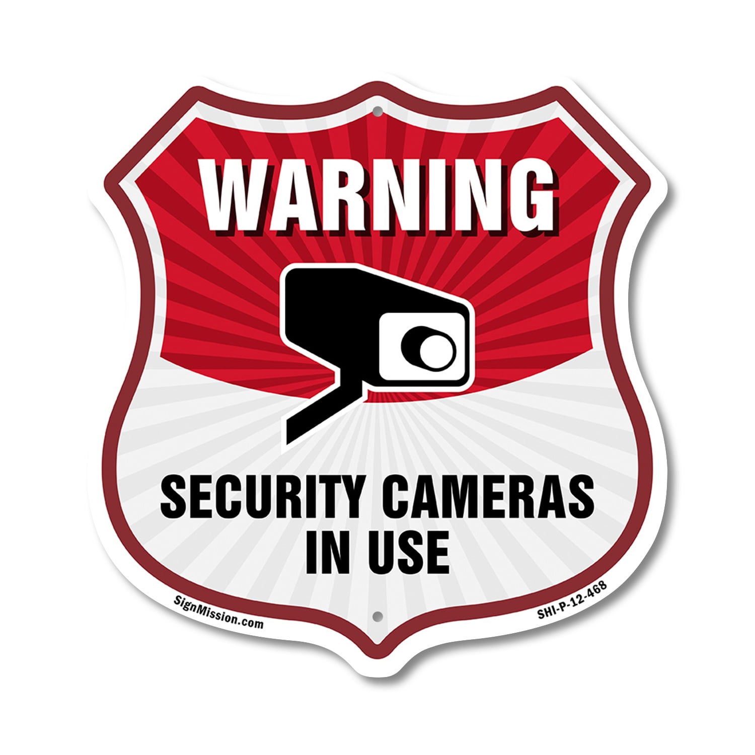 Video Surveillance Shield Sign Warning Security Cameras In Use 12 inch ...