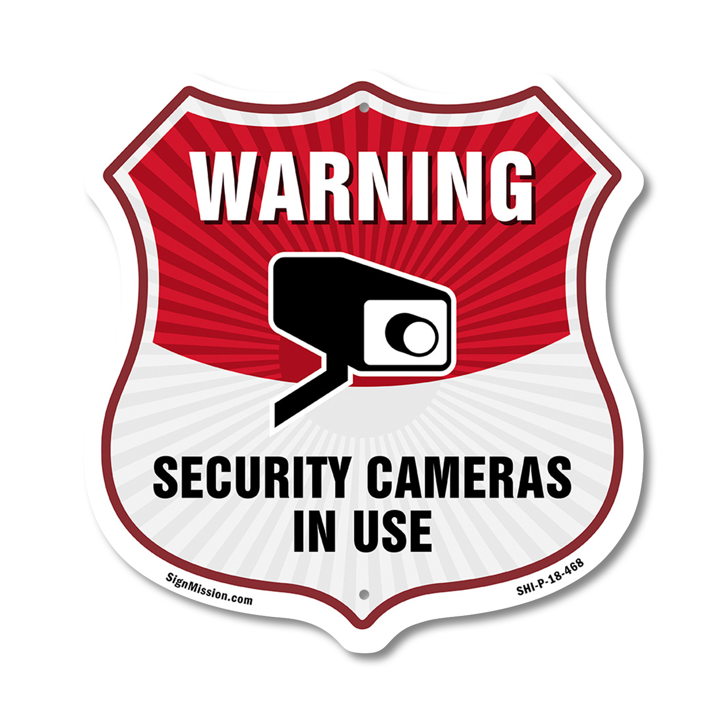 Video Surveillance Shield Sign Warning Security Cameras In Use 18 inch ...