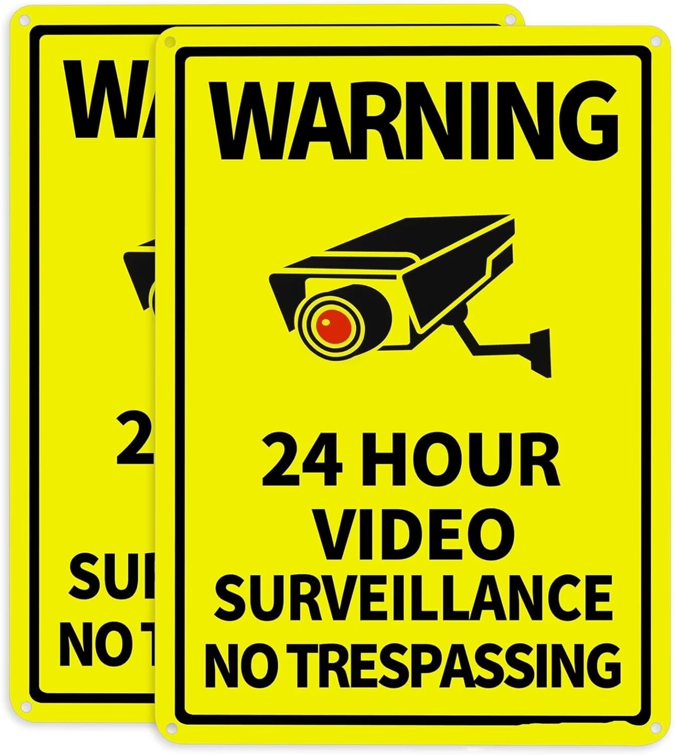 Video Surveillance Sign 2 Pack, 10"x 7" No Trespassing Aluminum Warning ...