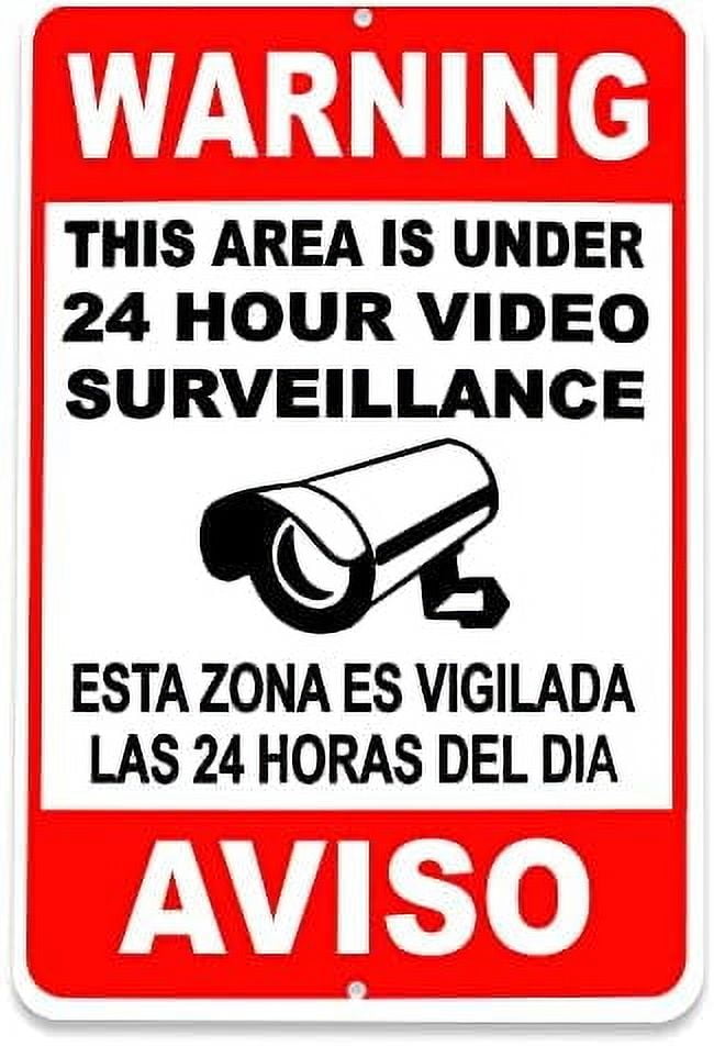 Video Surveillance Sign - 8 x 12 Sign 24 Hour Surveillance Sign ...
