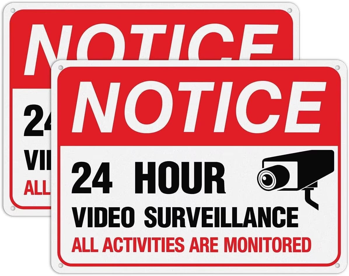 Video Surveillance Sign, All Activities Are Monitored - 2 Pack - 7 x 10 ...