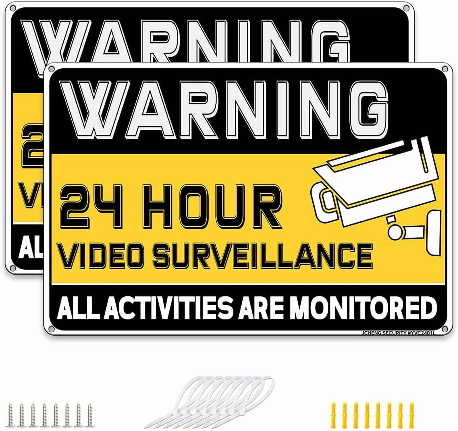 Video Surveillance Sign All Activities Monitored 2 Pack 8 x 12 Inches ...