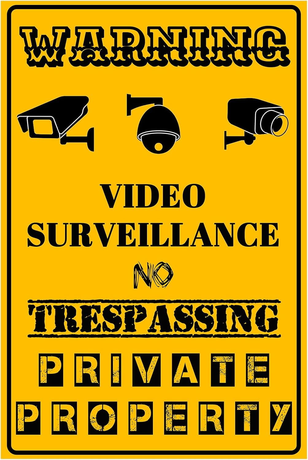 Video Surveillance Sign, Private Property No Trespassing Sign ...