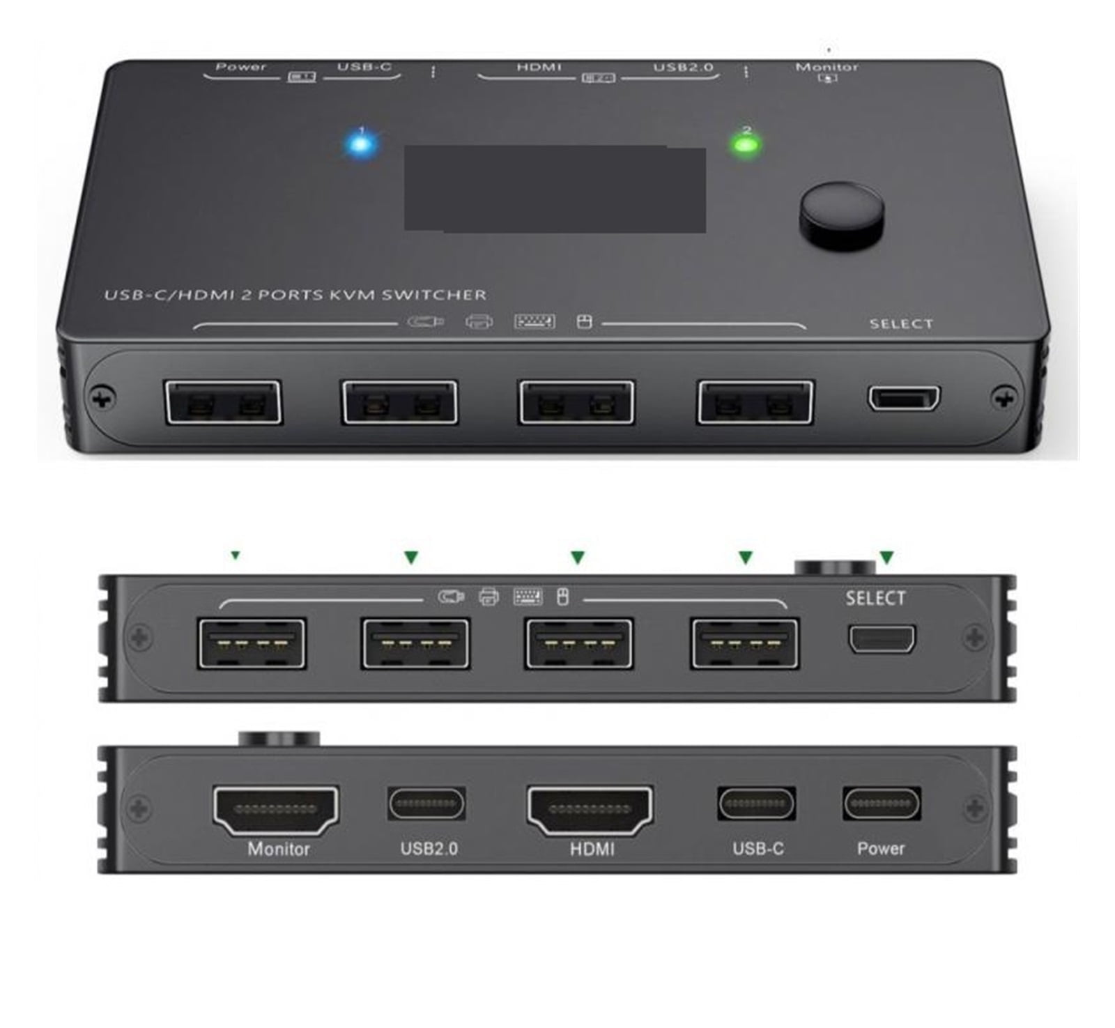 Video Switcher 4k Switch Hd Switch Type-c Switch Two-way Switcher For ...