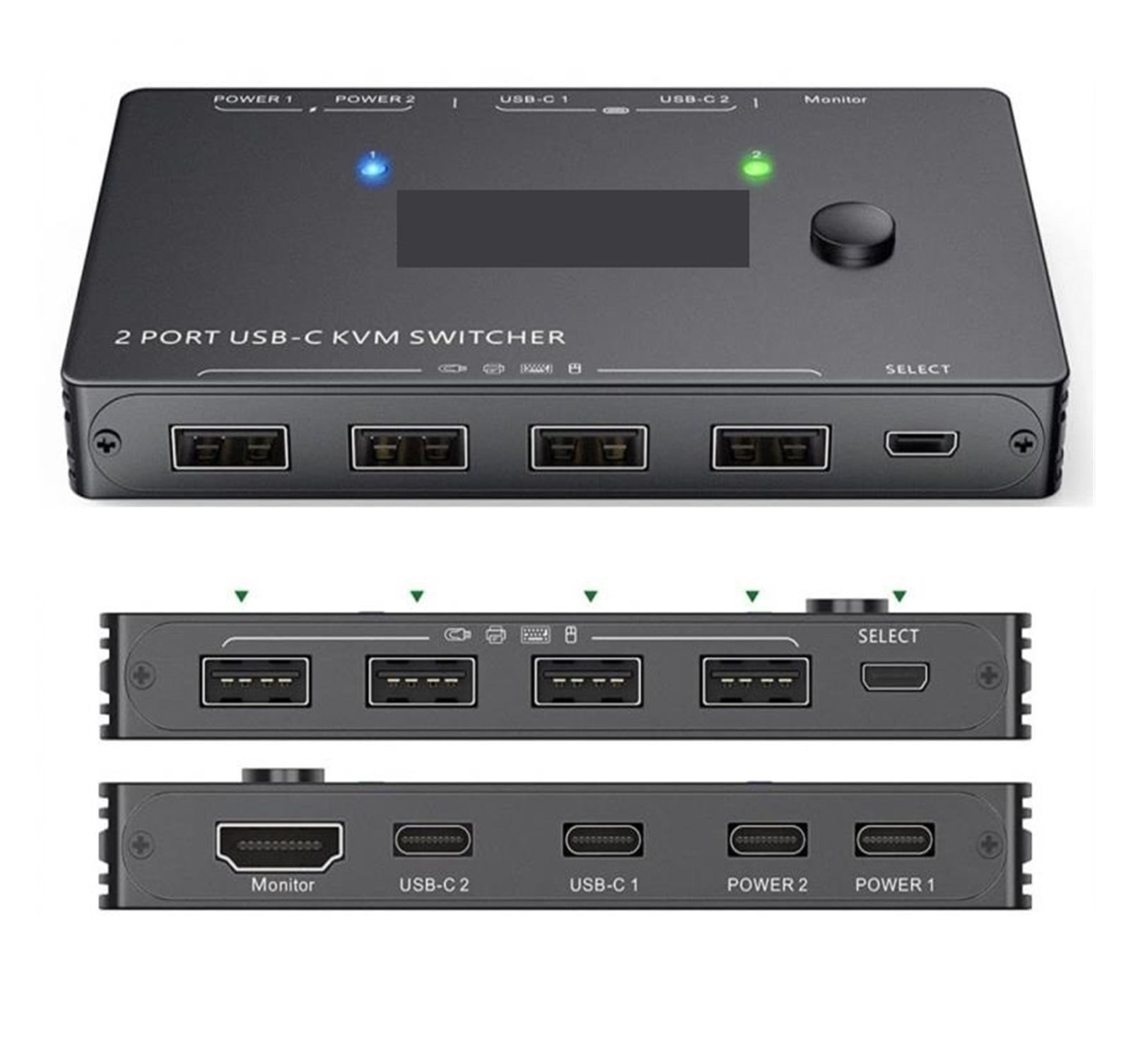 Video Switcher 4k Switch Hd Switch Type-c Switch Two-way Switcher For ...