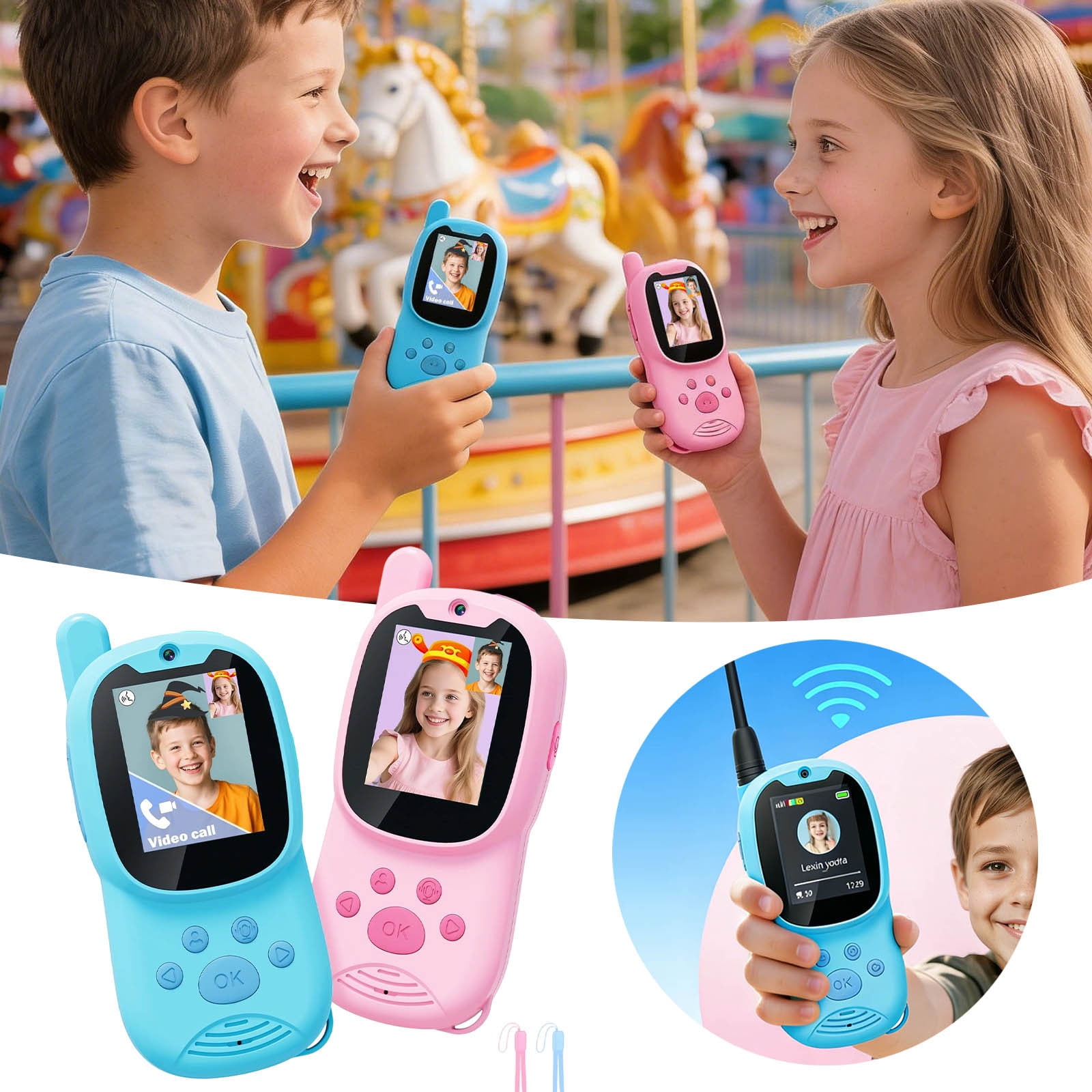 Video Talkies For Kids 2 Pack Rechargeable Kids Talkies Can Send ...