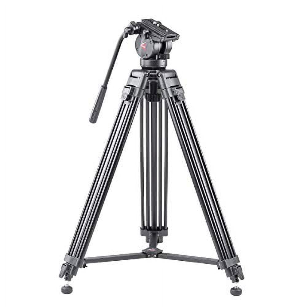 Video Tripod System, Professional Heavy Duty Aluminum Twin Tube Tripod, K2 Fluid Head, Mid-Level ...