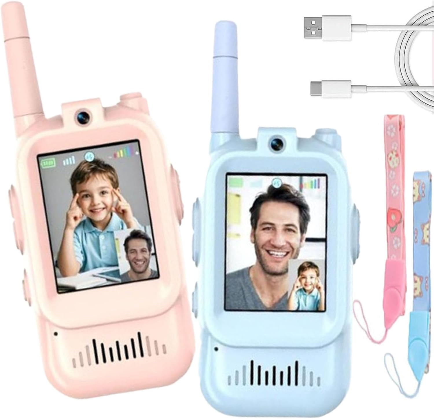 Video Walkie Talkies for Kids, 2026 new Handheld 2 Pack Rechargeable ...