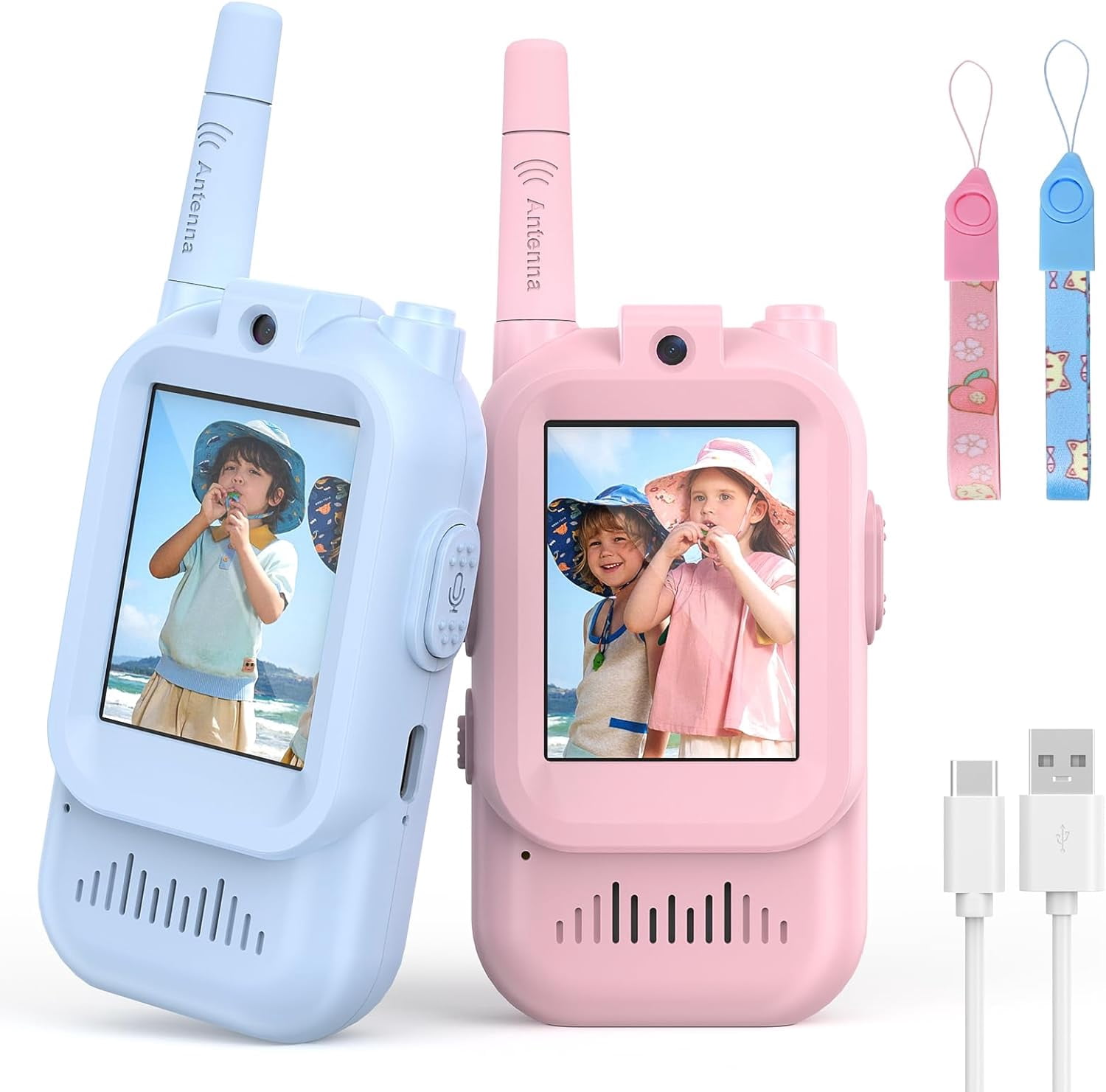 Video Walkie Talkies for Kids, Handheld 2 Pack Rechargeable Video ...