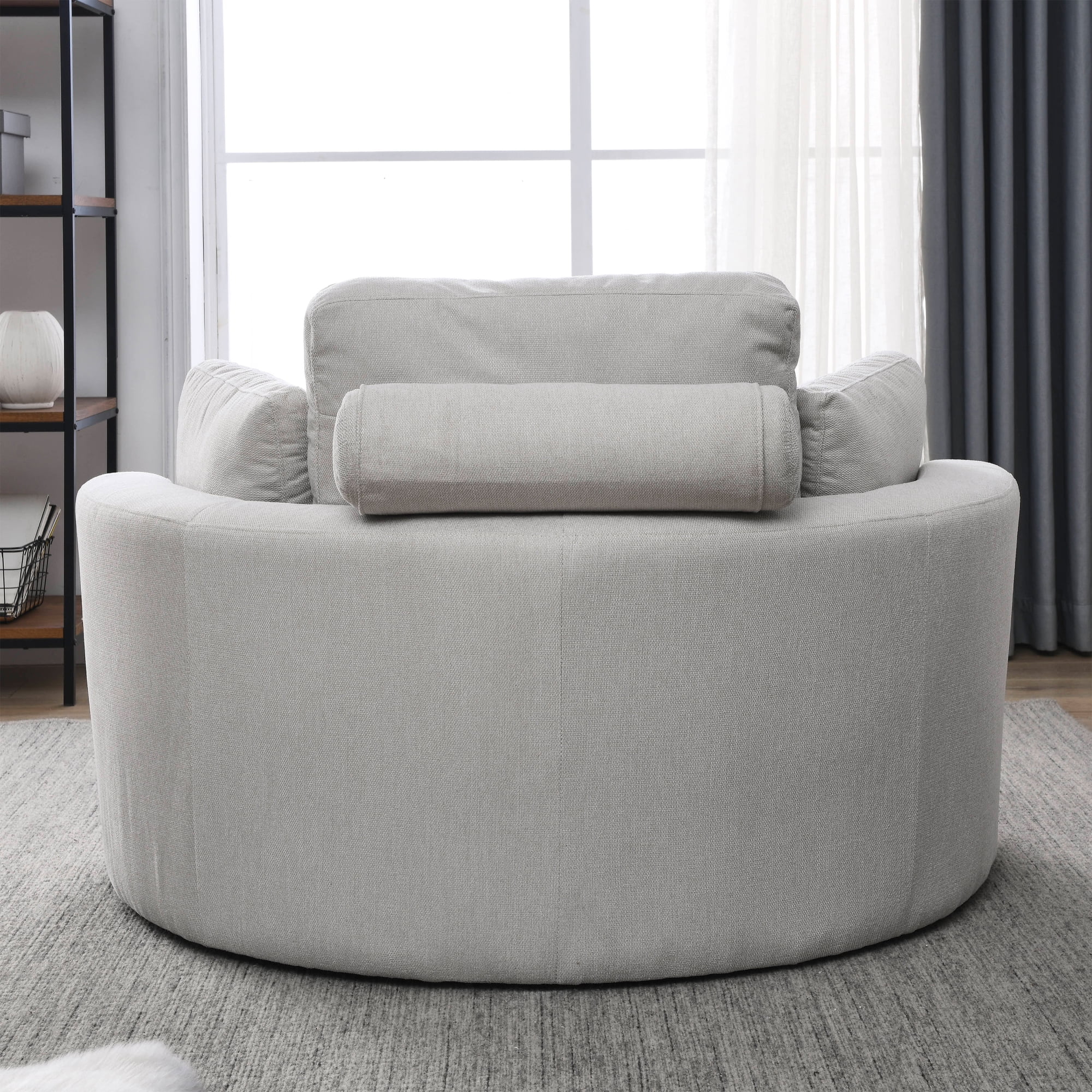 [Video] Welike Swivel Accent Barrel Modern Sofa Lounge Club Big Round ...
