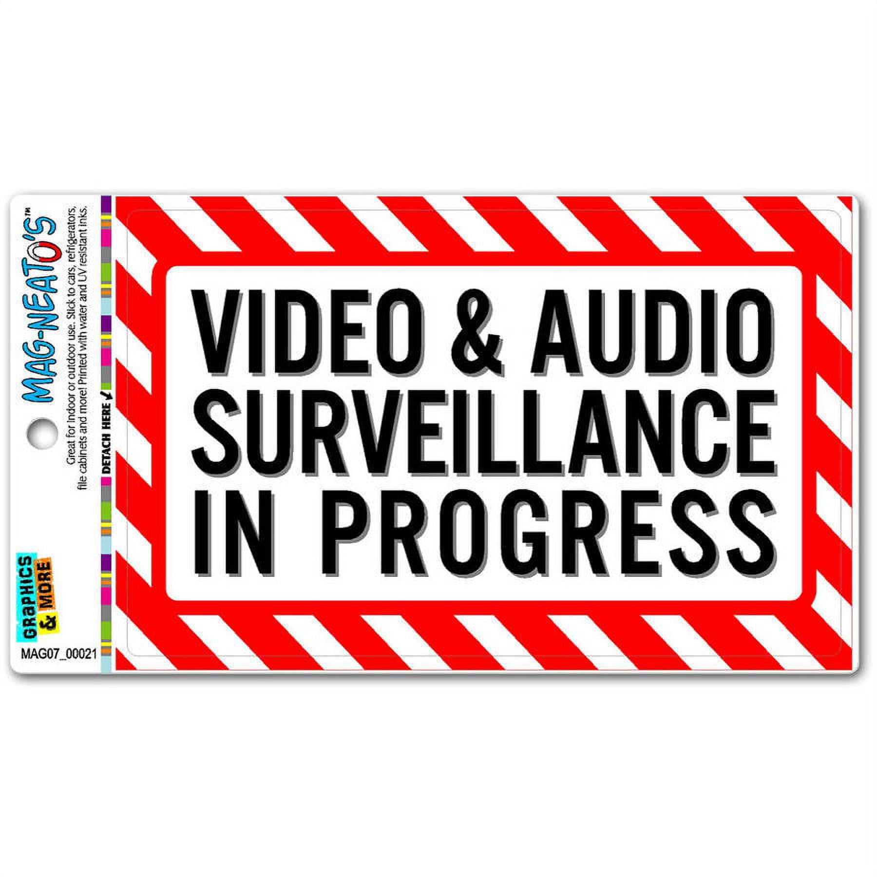 Video and Audio Surveillance in Progress Business Sign Automotive Car ...