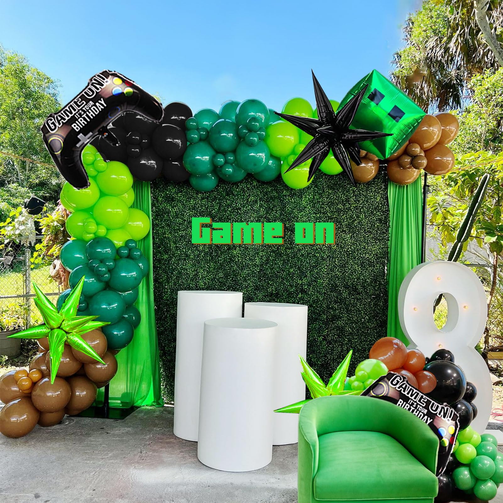 Video game Balloon garland kit 135pcs Green and Black brown Controller ...