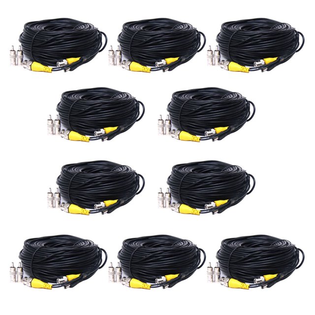 VideoSecu 10 Pack 150ft BNC RCA Video Power Extension Cables CCD ...