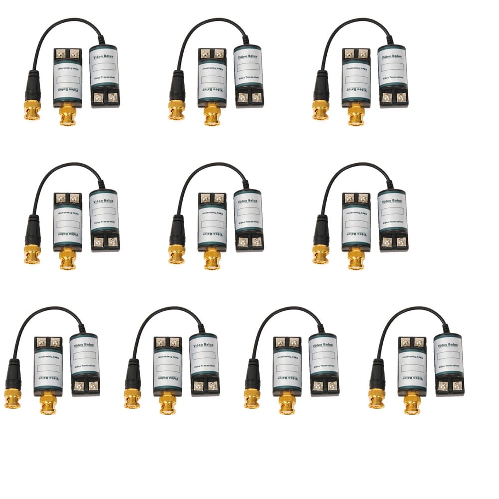 VideoSecu 10 Pairs Passive CCTV Surveillance Security Camera BNC Video ...