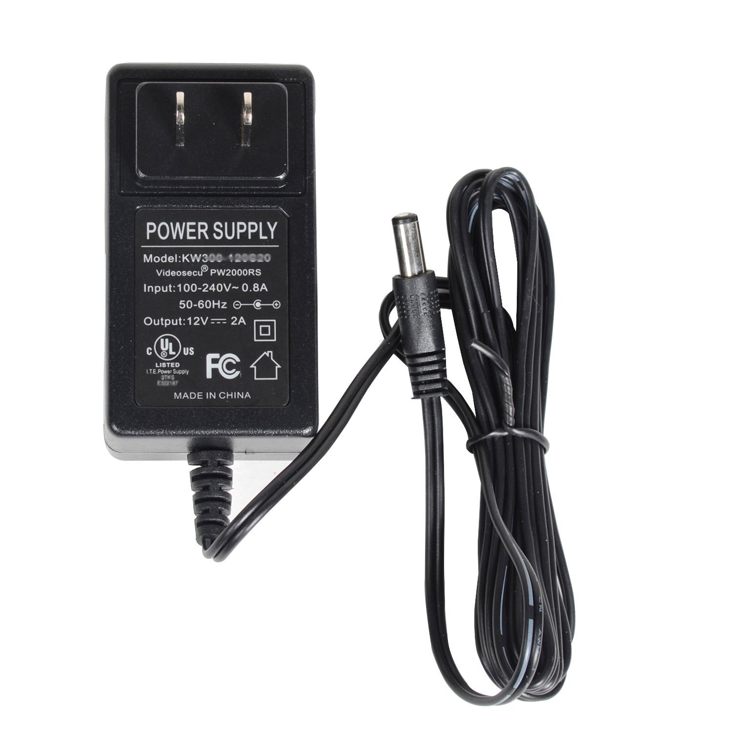 VideoSecu 12V DC Security Camera Power Supply Adapter 2000mA 100V ...