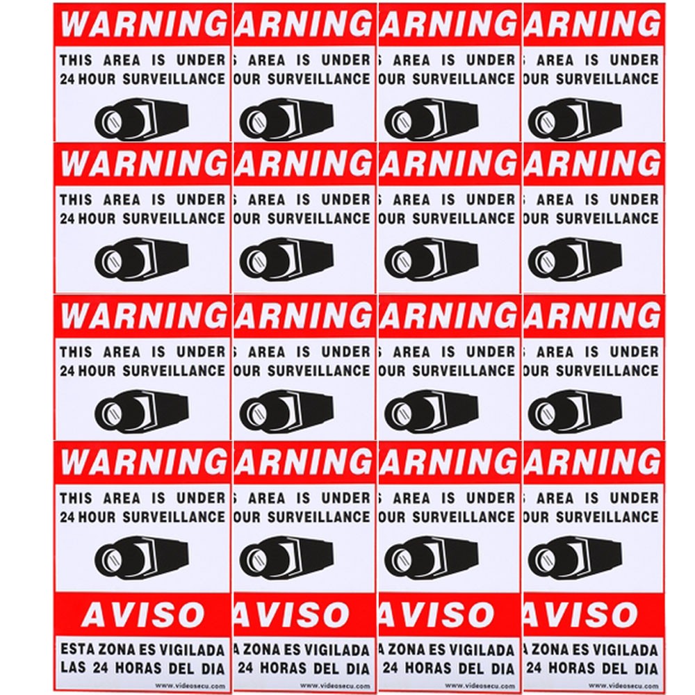 VideoSecu 16x Security Camera Video Sign Decal Warning Sticker for CCTV ...