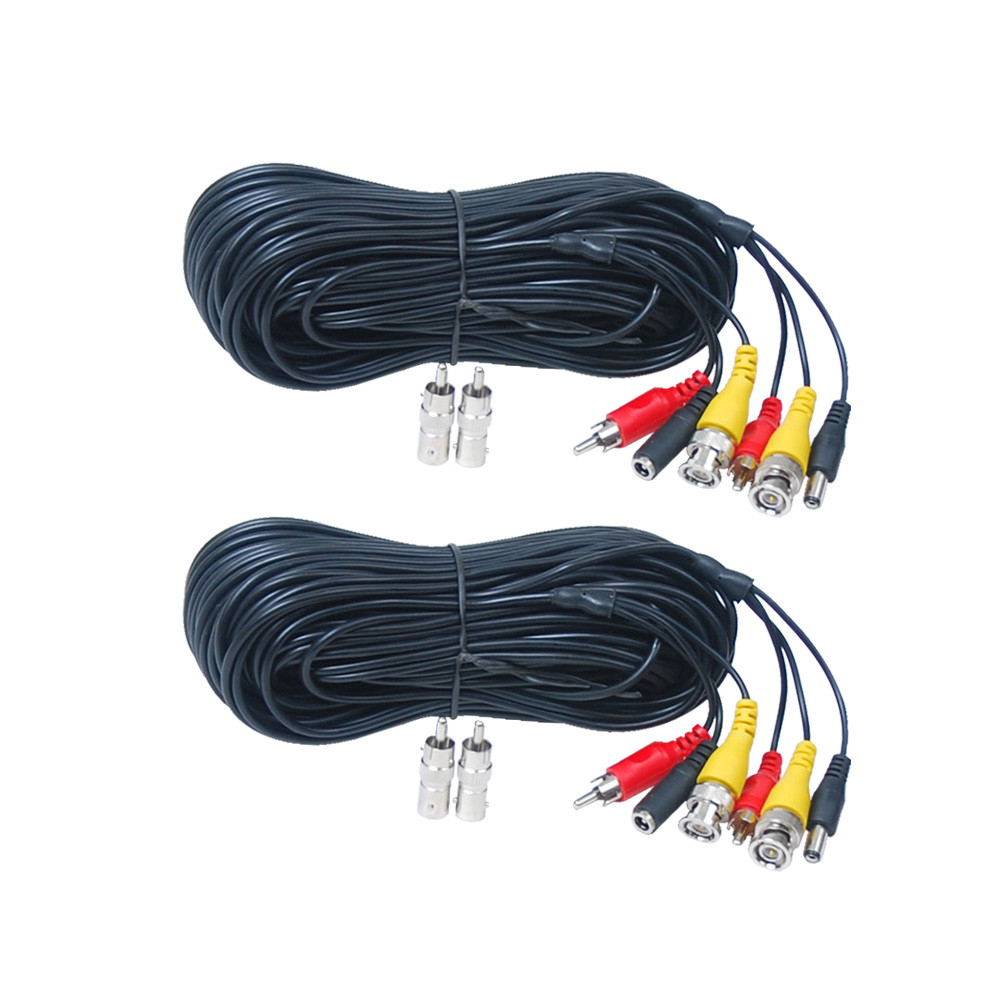 VideoSecu 2x 50ft Audio Video Wire Cord Power Extension Cable with Free ...