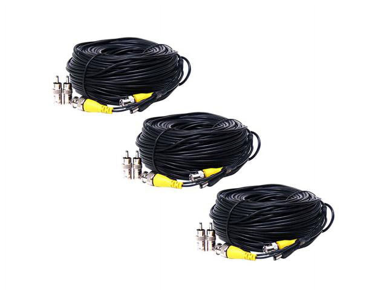 VideoSecu 3 Pack 150ft Video Power Extension Cable Wire Cord w/ BNC RCA ...