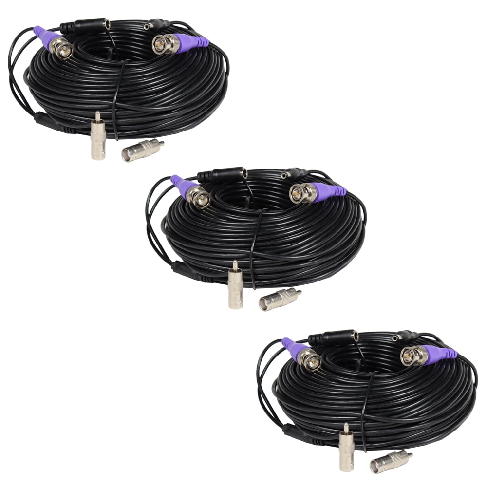 VideoSecu 3x 150 Feet HD Security Camera BNC Video Power Cable Pre-made ...