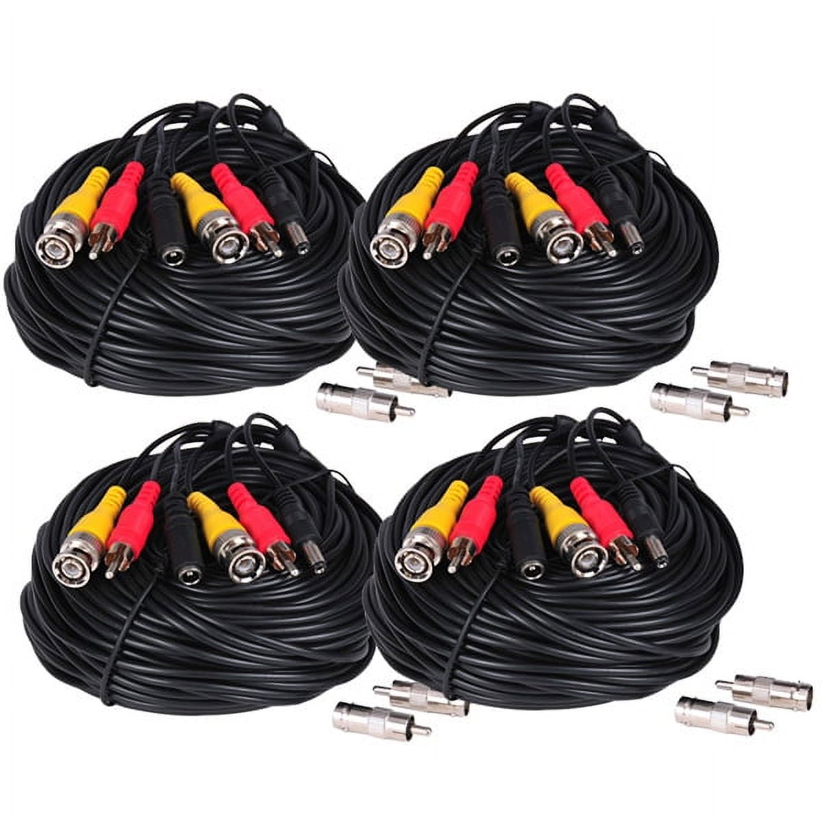 VideoSecu 4x 50ft Audio Video Power Extension Cable Wire Cord with Free ...
