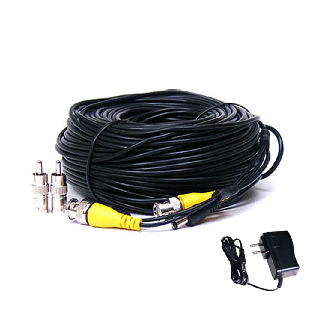 VideoSecu 50ft Video Power Extension Cable Wire Cord and 12V DC 500mA ...