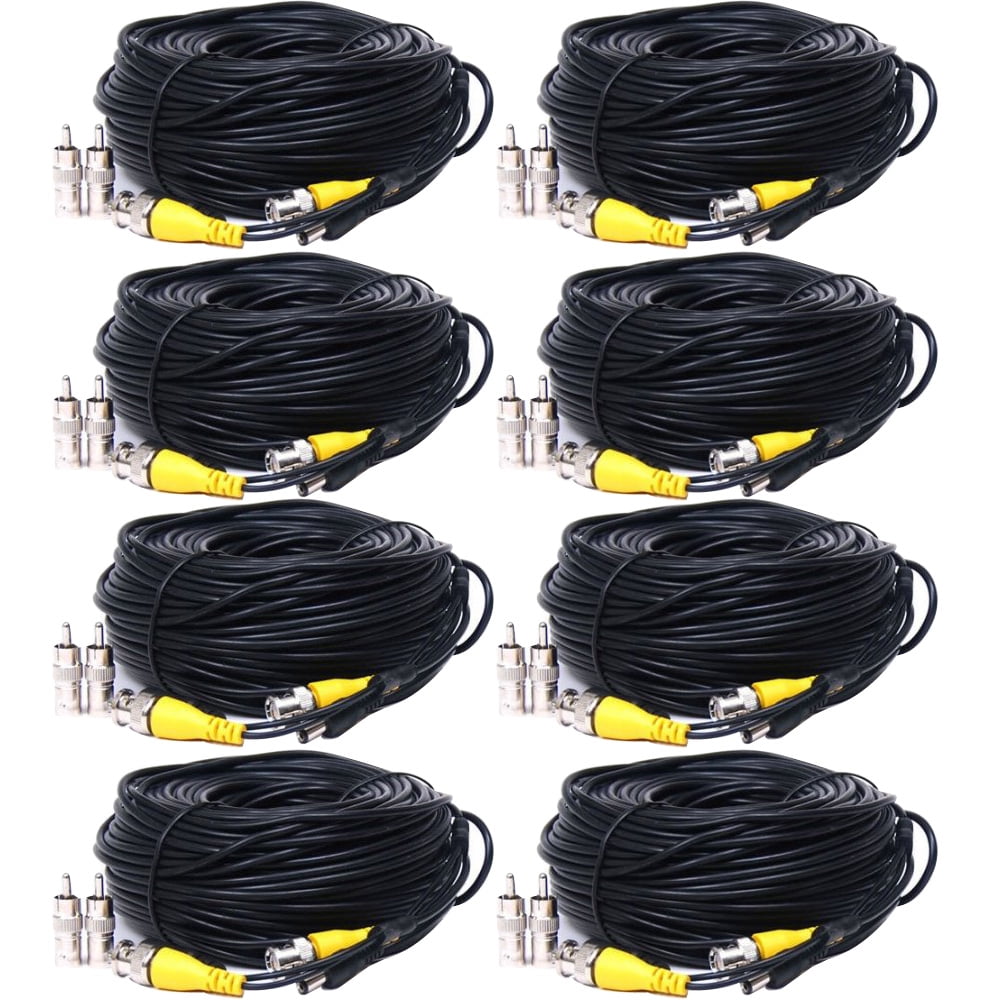 VideoSecu 8 Pack 150ft BNC CCTV Video Power Cables CCD Home Security ...