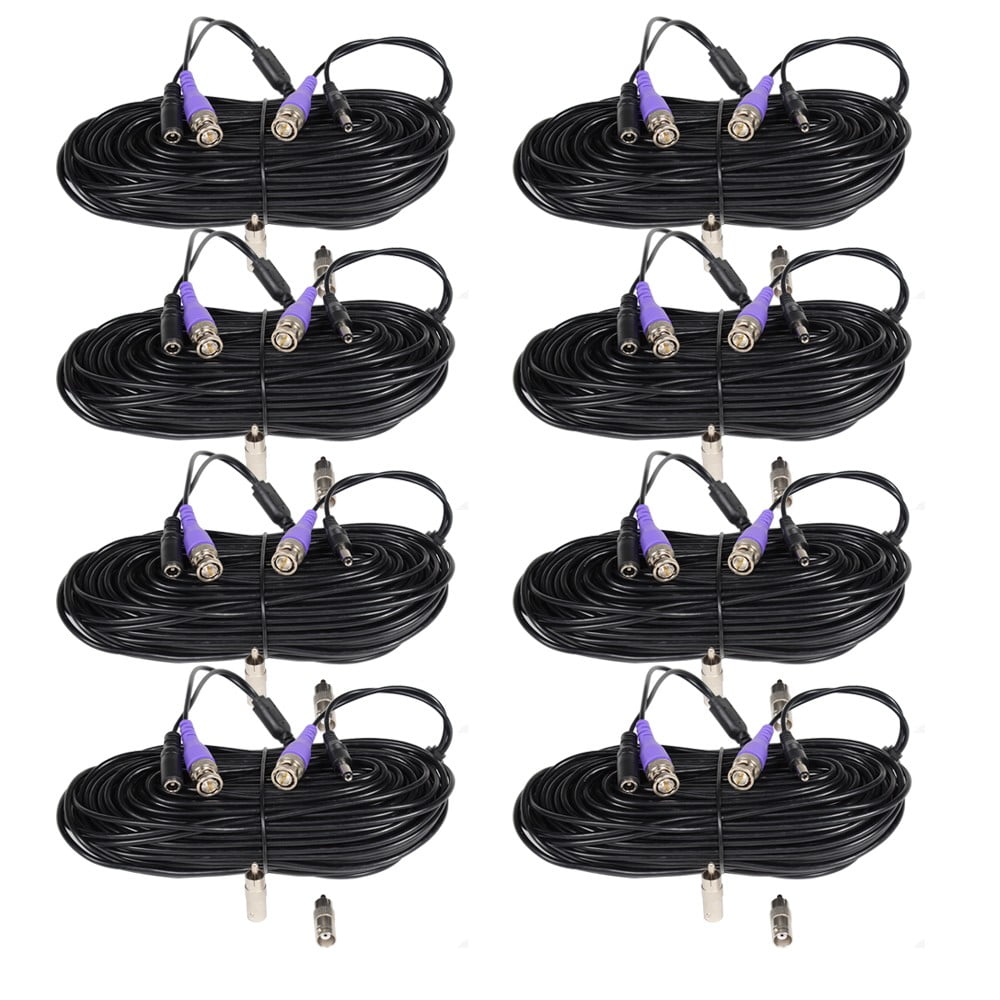 VideoSecu 8x 50ft 960P/720P Security Camera BNC Video Power Cable Pre ...