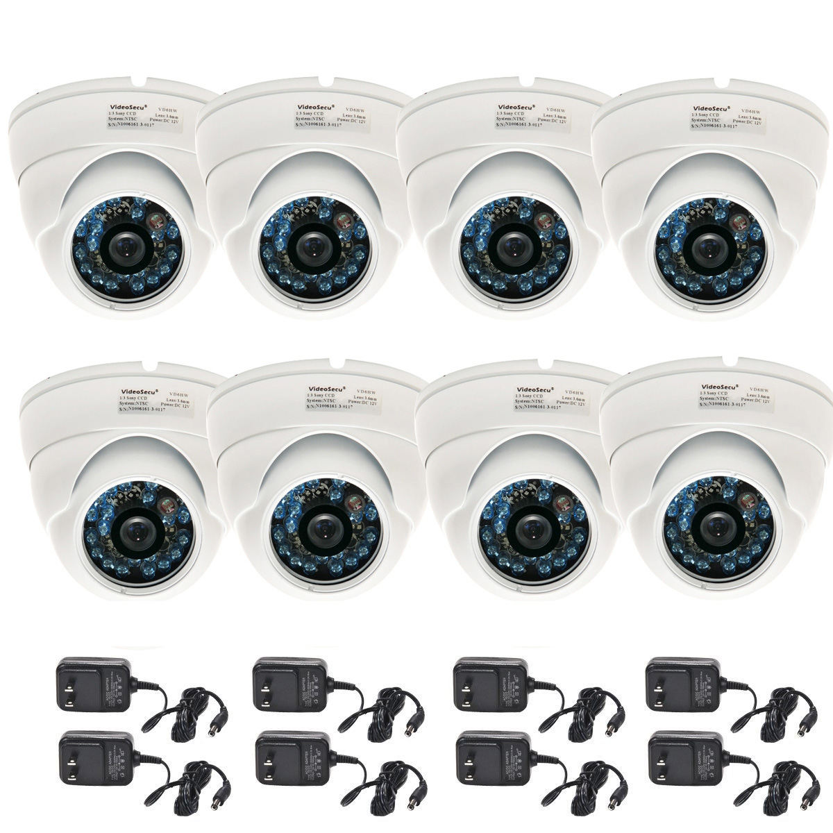 VideoSecu 8x Outdoor Security Camera IR Night Vision Builit-in 1/3 inch ...