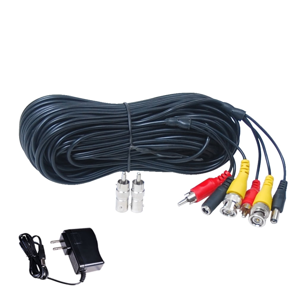 VideoSecu CCTV 50ft Video Audio Power Security Camera Extension Cable ...