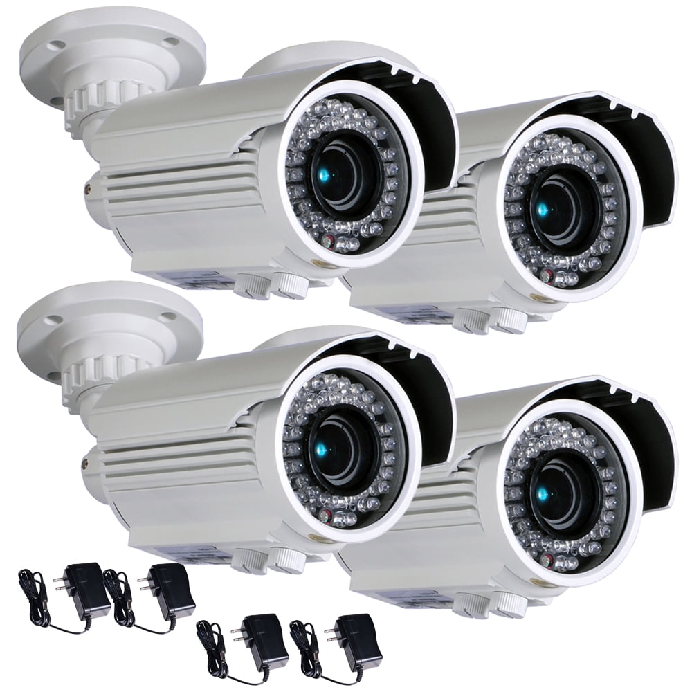 VideoSecu Outdoor 4 Pack Built-in 1/3 inch Sony Effio CCD Security ...