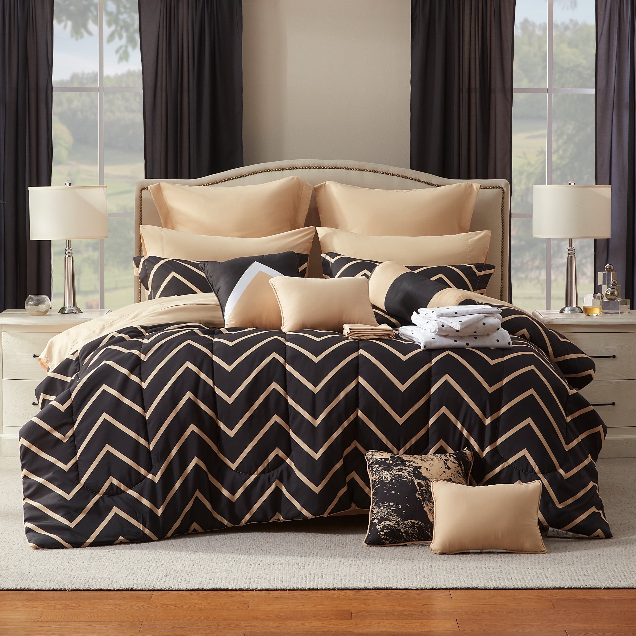 Videri Home Queen Bed in a Bag Comforter Set with 24 Piece - Callie All ...