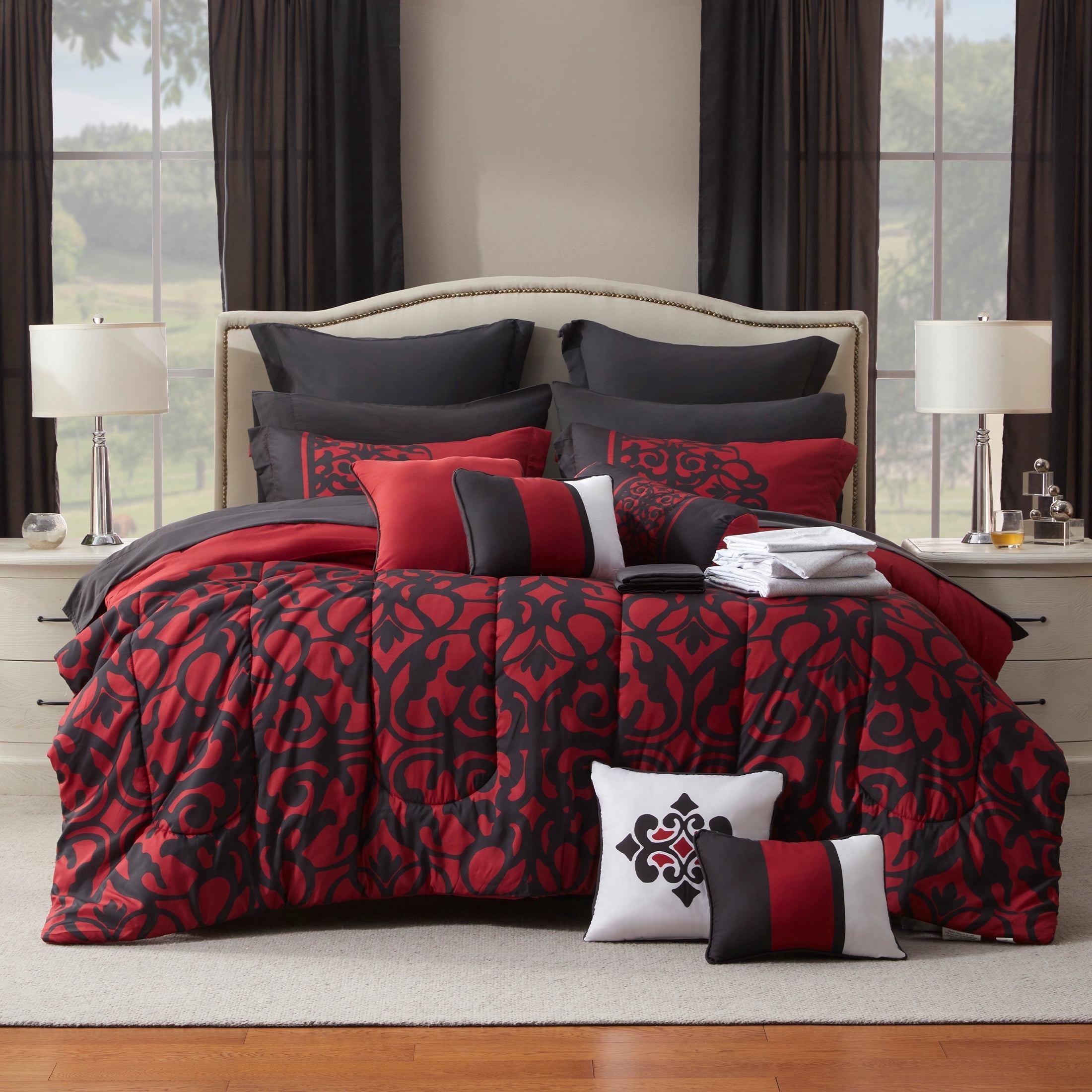 Videri Home Queen Bed in a Bag Comforter Set with 24 Piece - Harper All ...