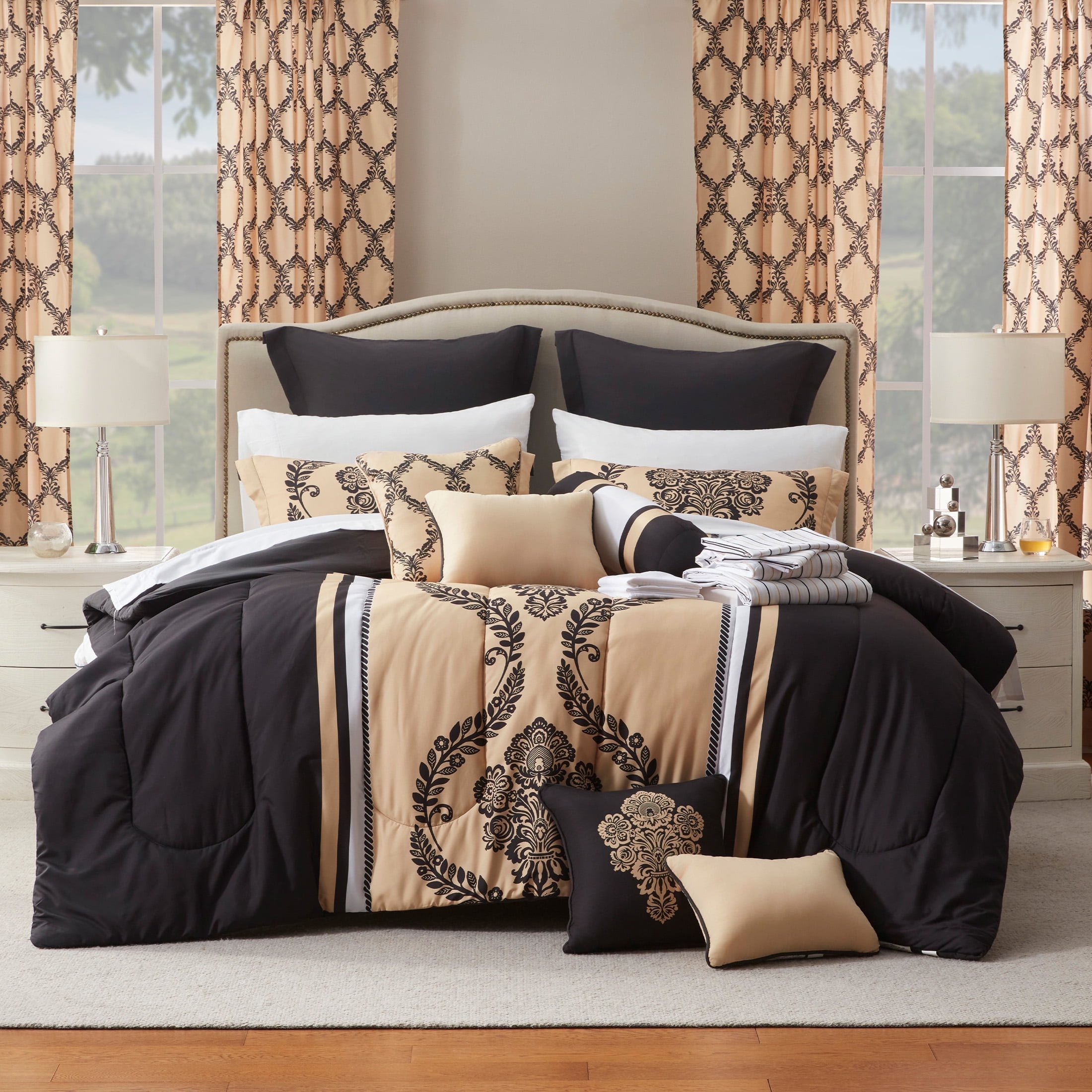 Videri Home Queen Bed in a Bag Comforter Set with 24 Piece - Sophia All ...