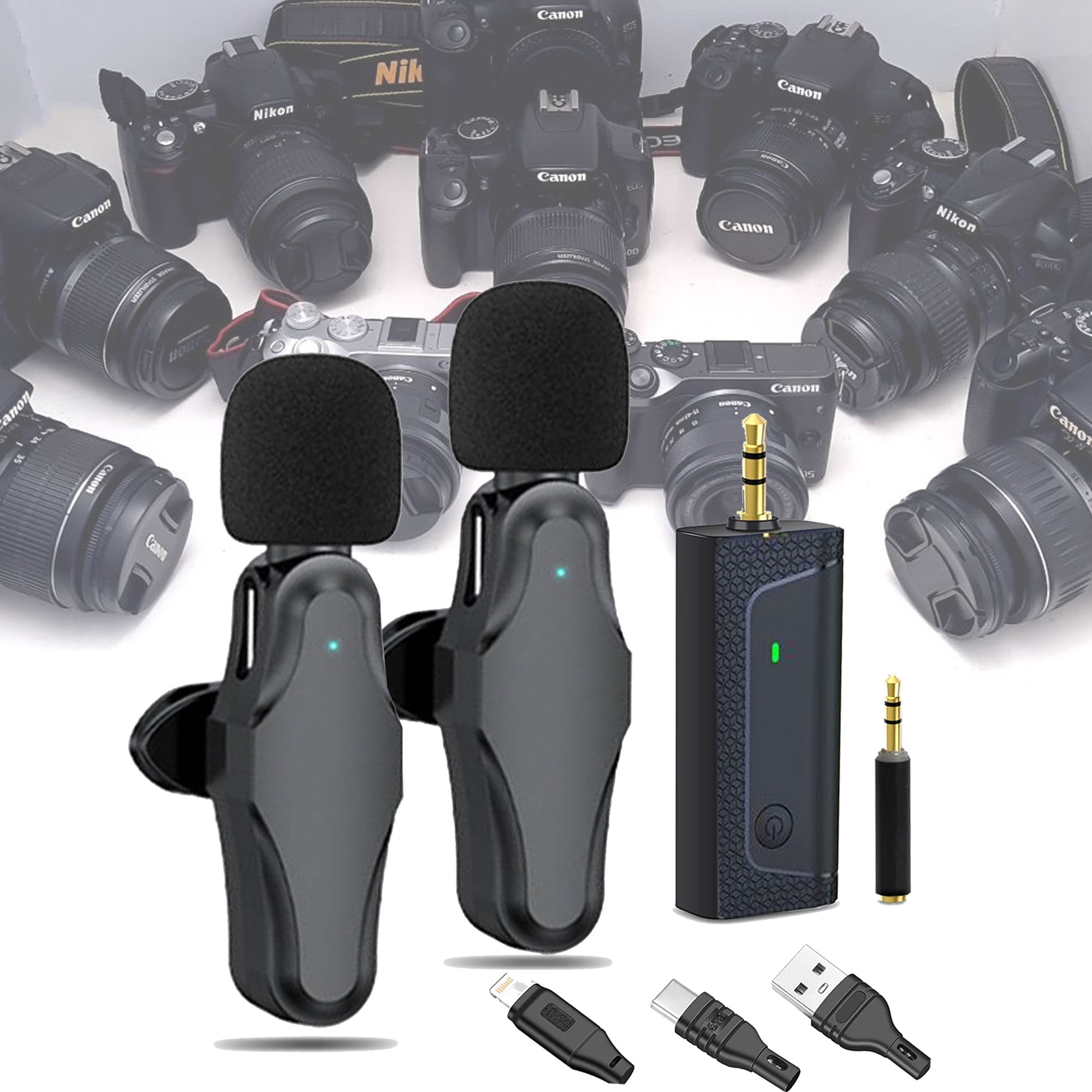 Vidpro Dual Wireless Microphone System for Cameras Smartphones ...