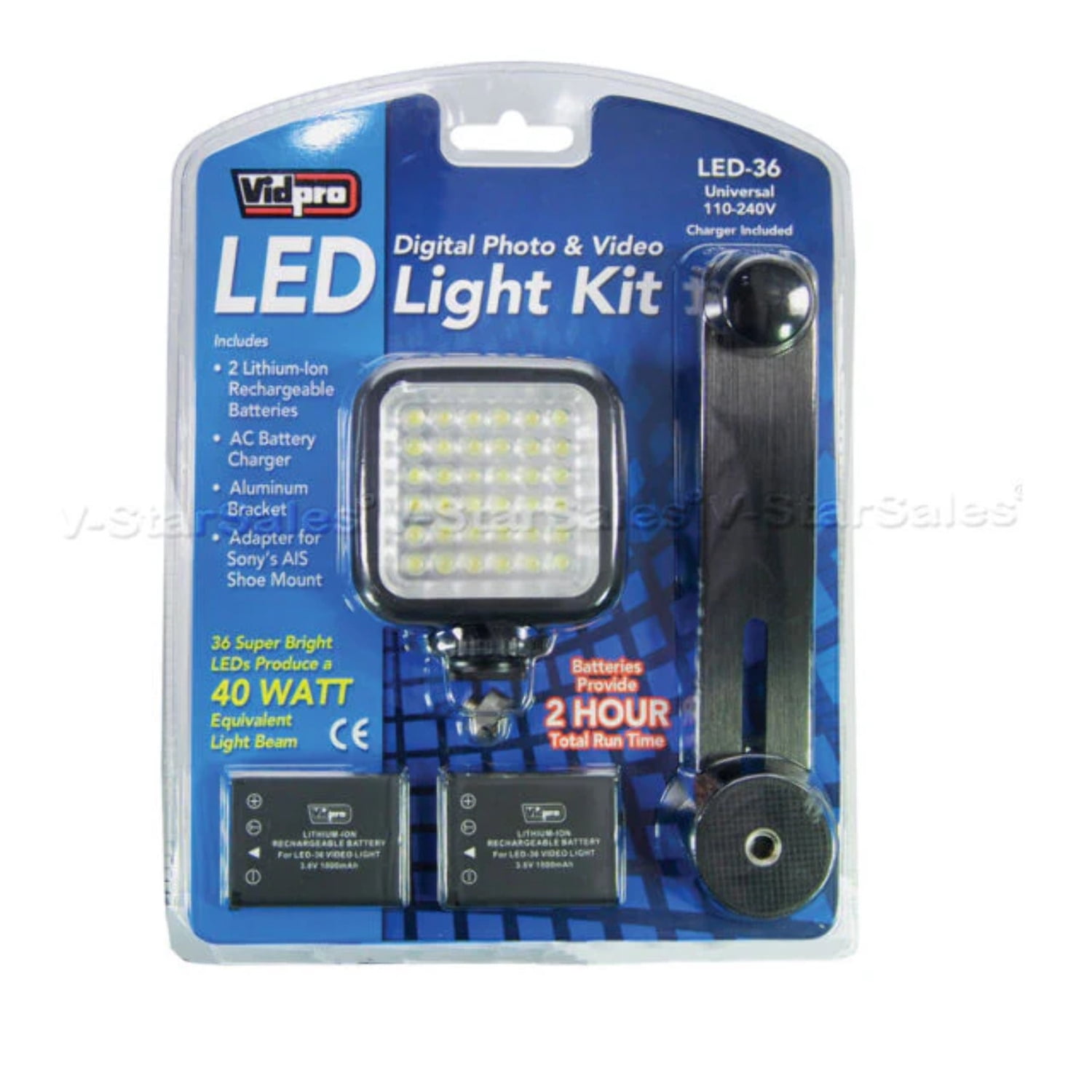 Vidpro - LED-36 Deluxe LED Digital Video Light Kit with Support Bracket ...