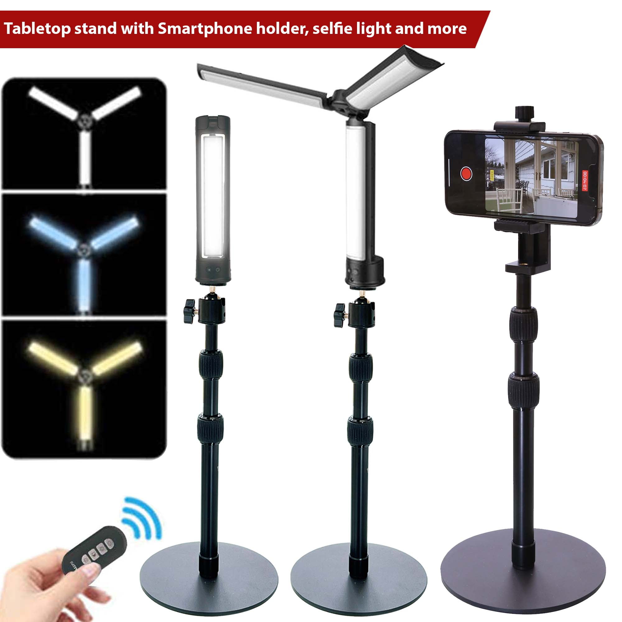 Vidpro ST18 Camera Smartphone Webcam Desktop Stand 8 - 18" Adjustable ...