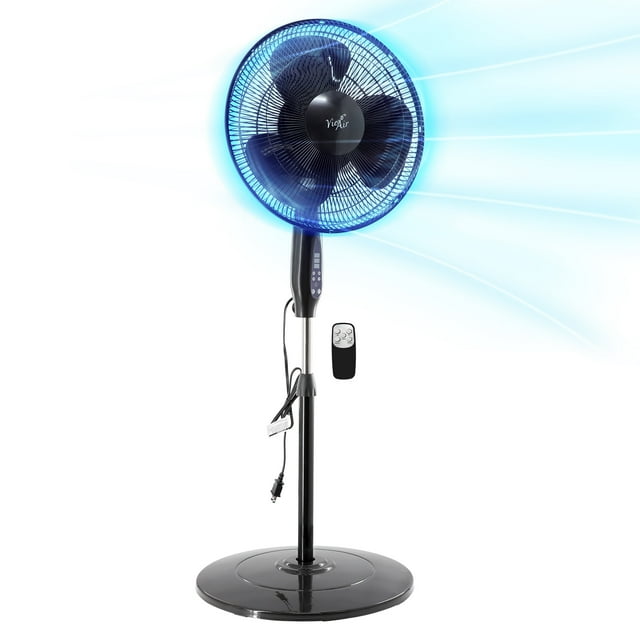 Vie Air 16 Inch 3 Speed Oscillating Stand Fan with Remote Control in ...