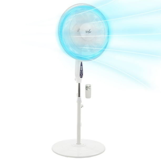 Vie Air 16 Inch 3 Speed Oscillating Stand Fan with Remote Control in ...