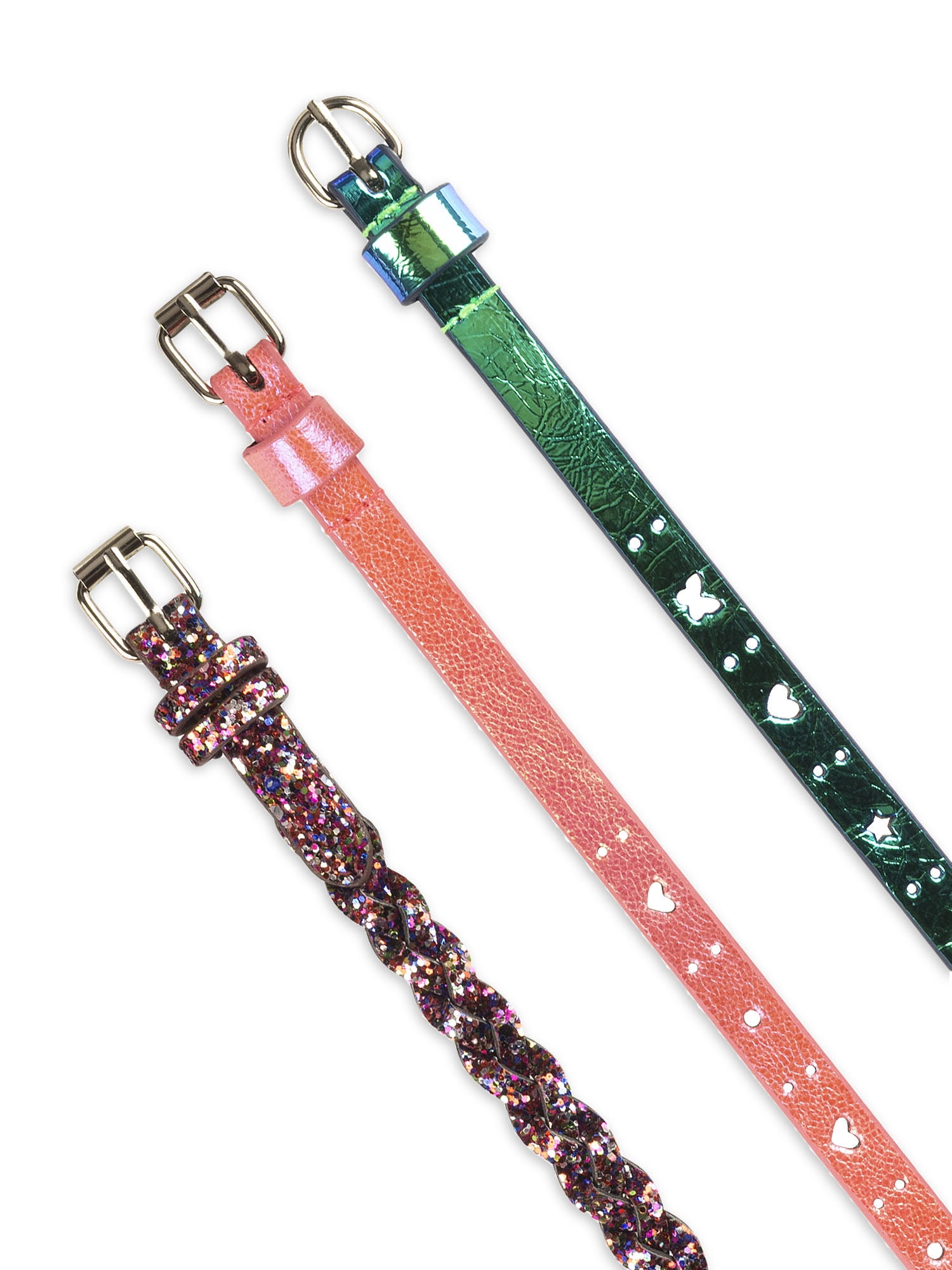 Vie & Rose Girls Stylish Iridescent Glitter Braid Belts, Multi-Color ...