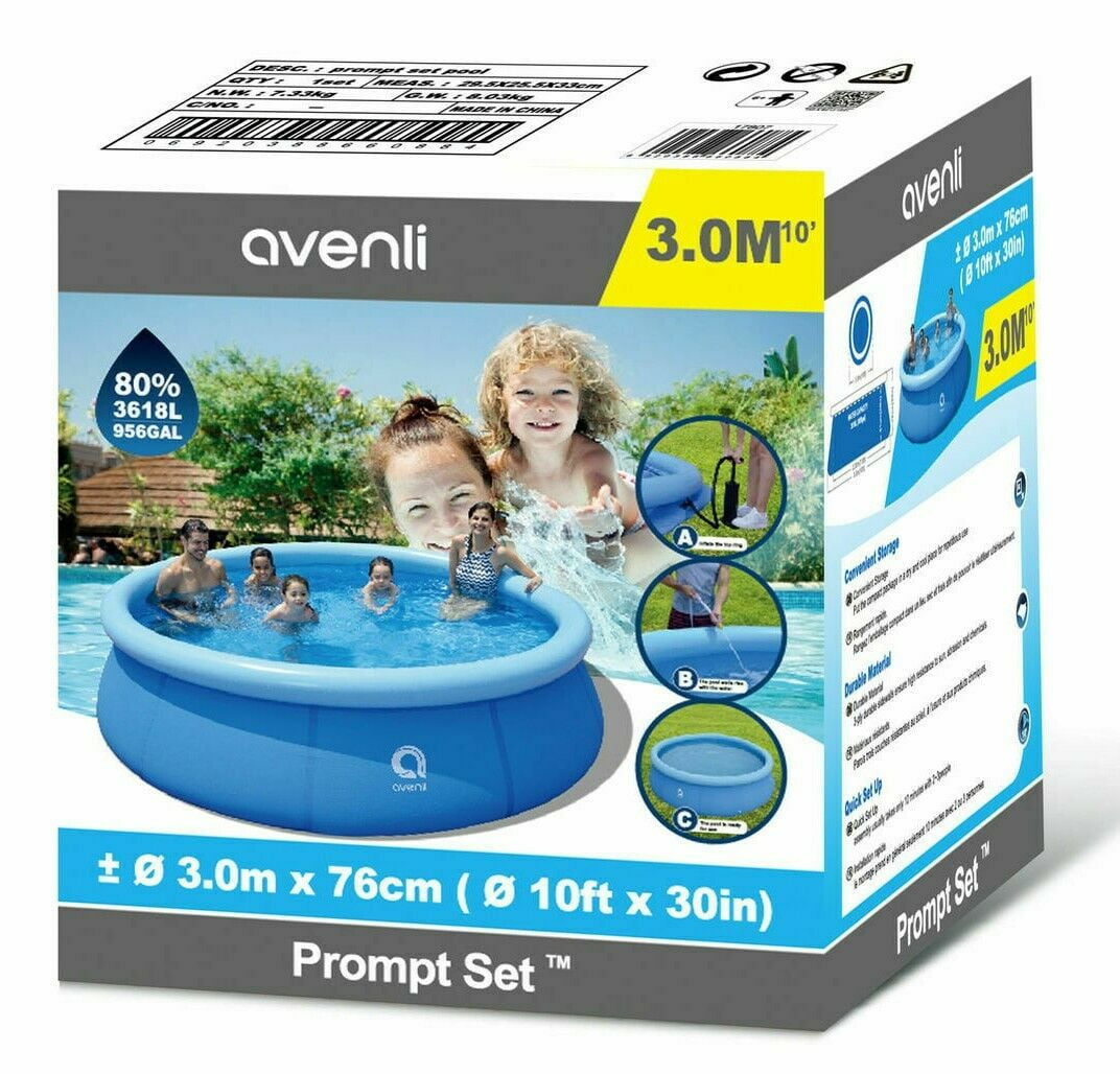 "Viecam 10' x 30"" Above Ground Inflatable Pool | Backyard Water Sport ...