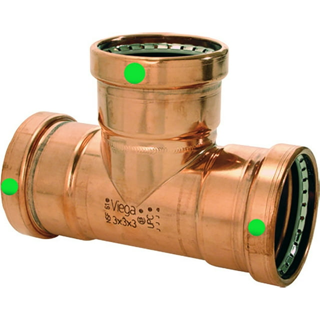 Viega ProPress 2-1/2" Copper Tee - Triple Press Connection - Smart Co ...