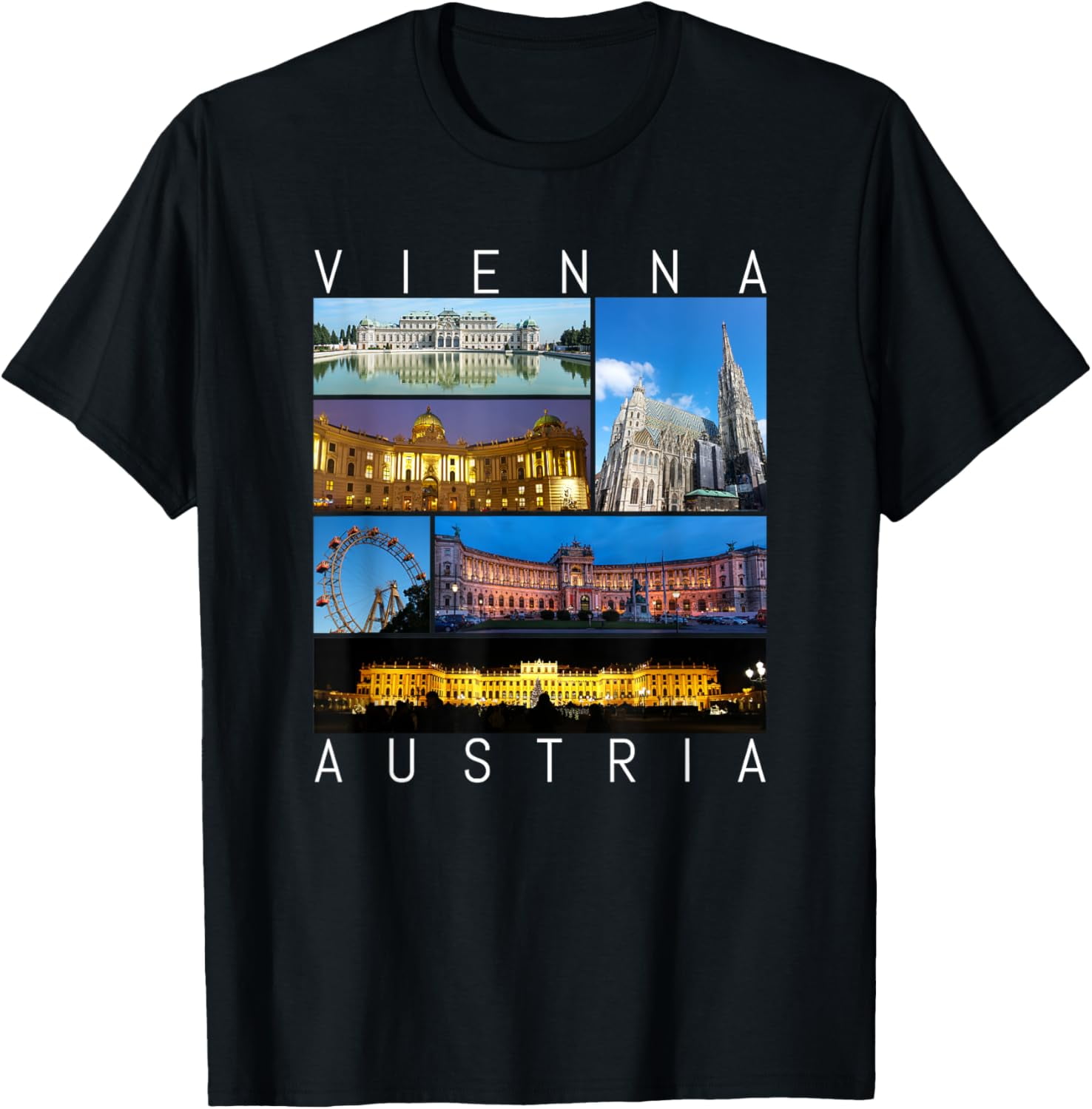 Vienna Austria T-Shirt famous sights gallery Souvenir T-Shirt - Walmart.com