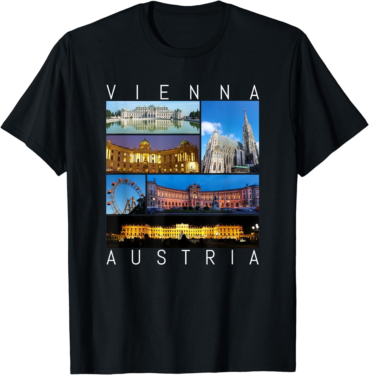 Vienna Austria T-Shirt famous sights gallery Souvenir - Walmart.com