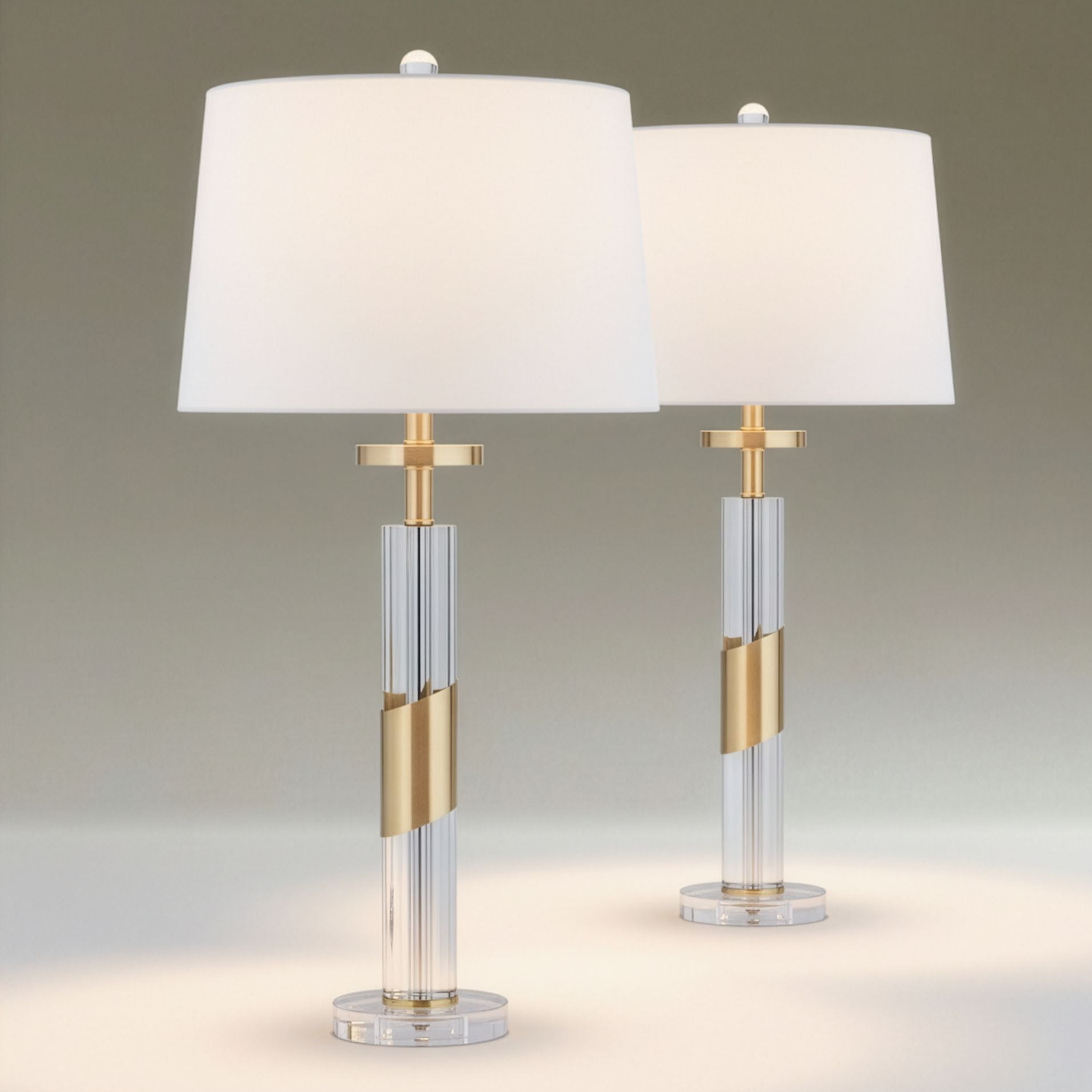 Vienna Full Spectrum Alfred 30 1/2" High Soft Brass and Crystal Column ...